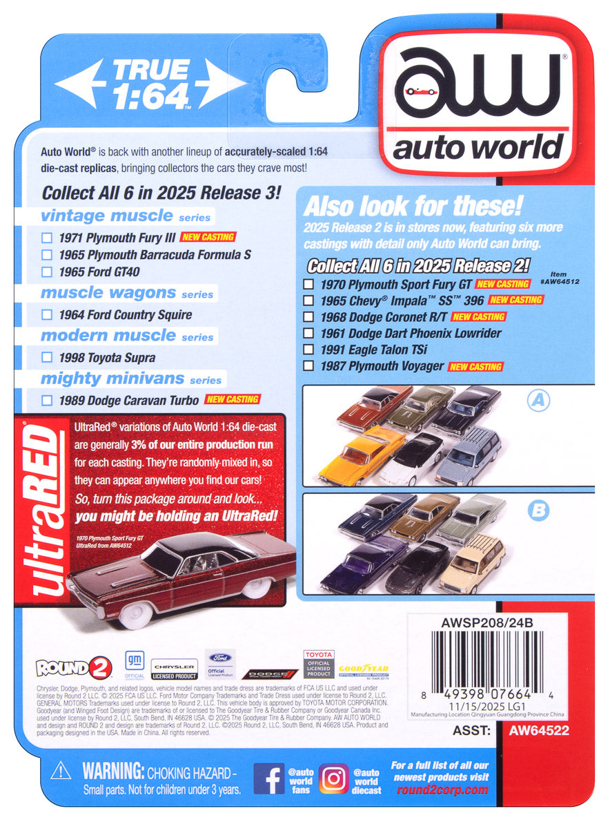 "PRE-ORDER" Auto World 1989 Dodge Caravan Turbo (Black w/Dark Quartz G ...