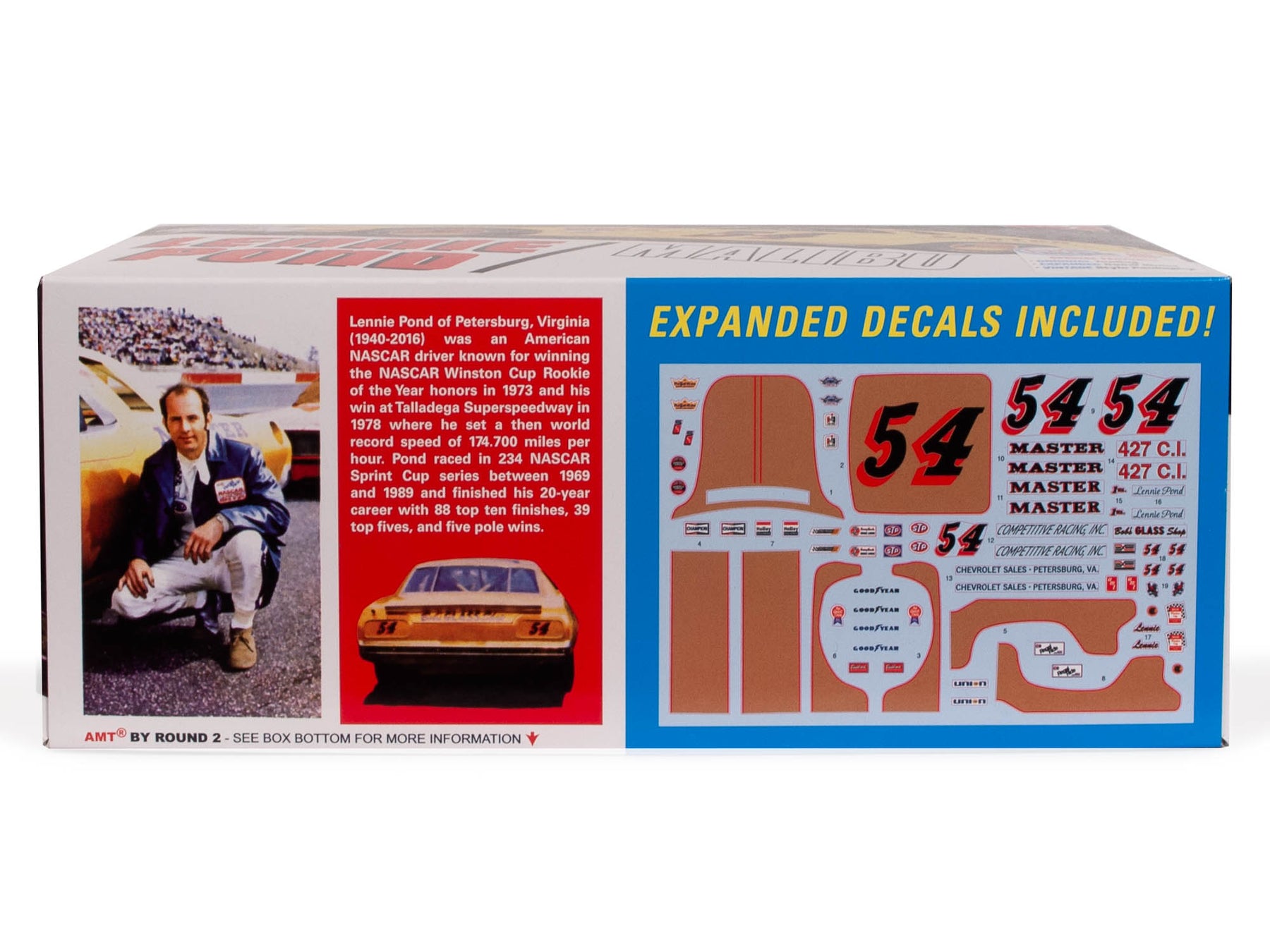 AMT Lennie Pond 1974 Chevy Malibu Stock Car 1:25 Scale Model Kit – Auto ...